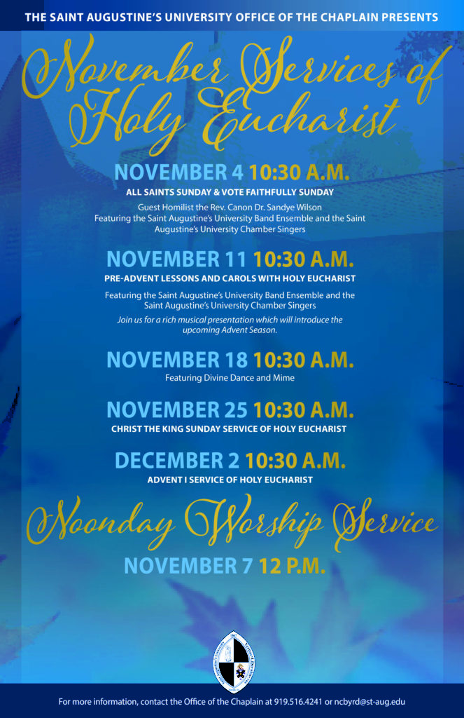 November Chapel Service Flyer - Saint Augustine's University