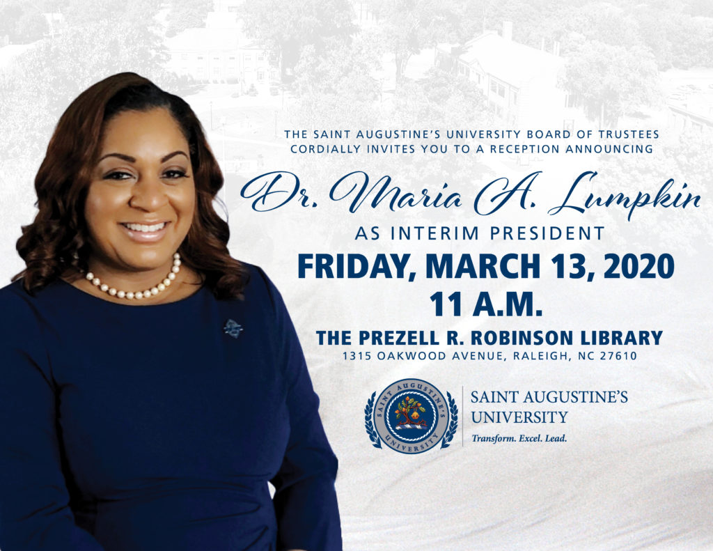Reception Announcing Dr. Maria A. Lumpkin as Interim President - Saint ...