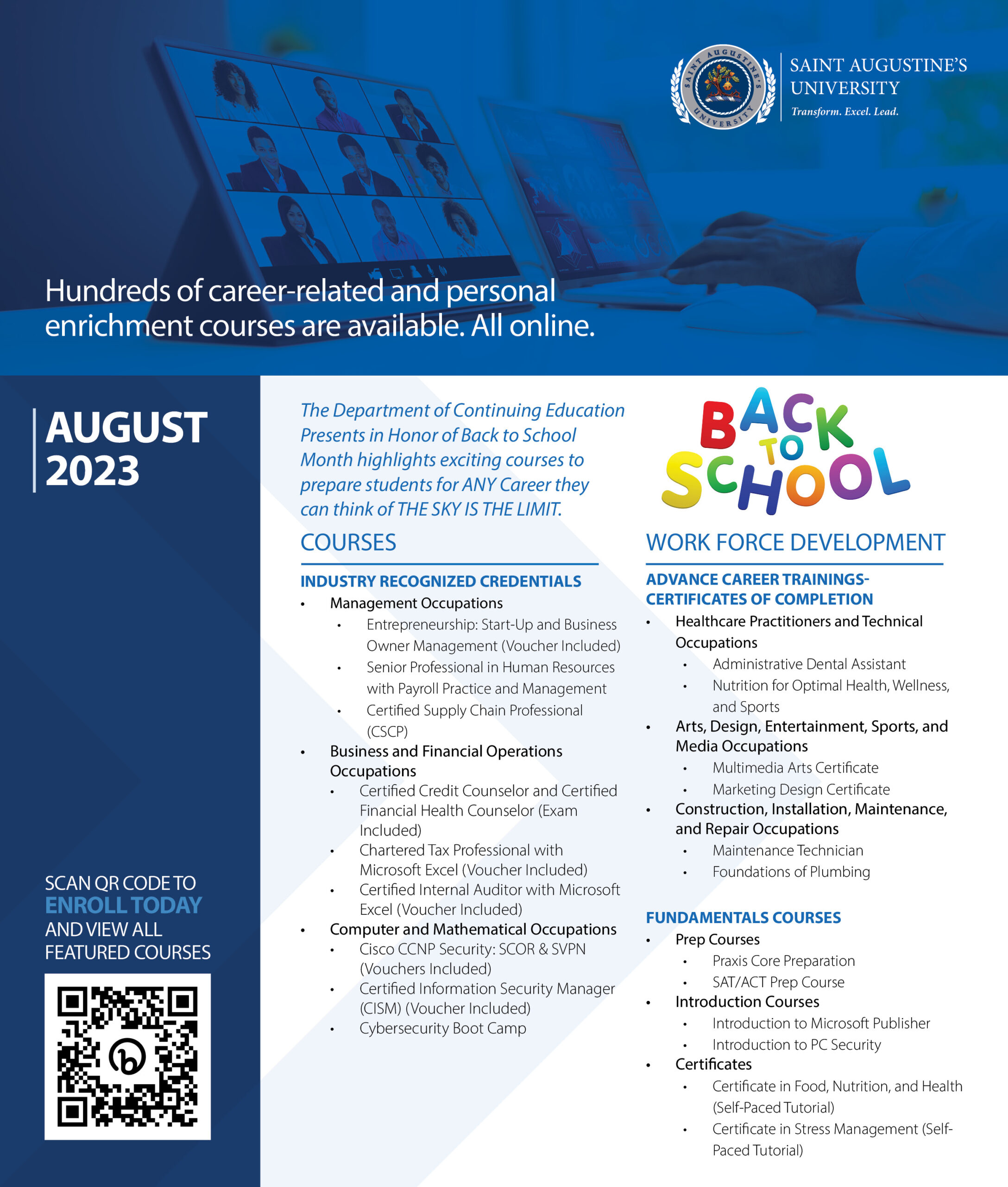 SAU23_Ed2Go August Feature - Saint Augustine's University